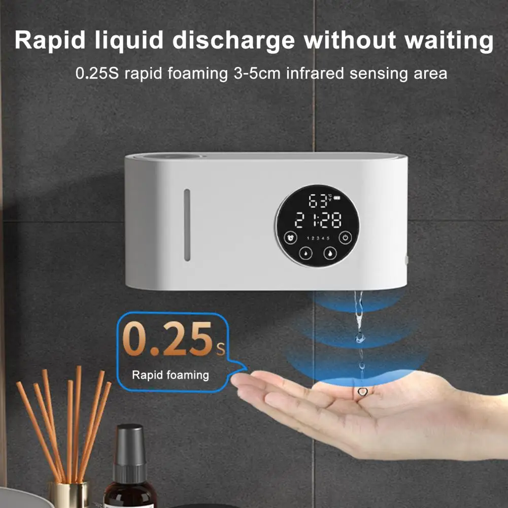 Automatic-Sensor-Soap-Dispenser-Wall-Mount-500ML-Touchscreen-5-Adjustable-Volume-Bathroom ...