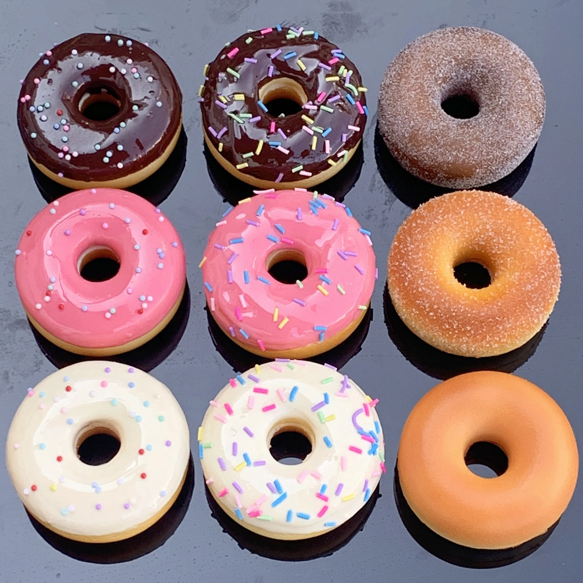 Simulated-Donuts-Round-Fake-Food-Handmade-Soft-PU-Bread-Color-Needle ...