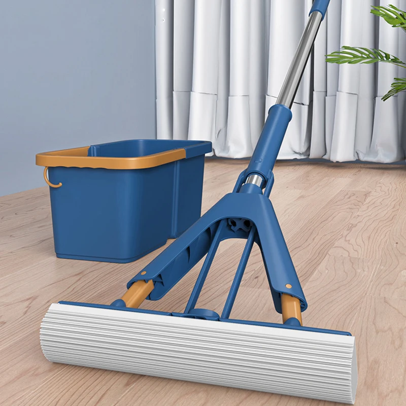Piso-absorvente-esponja-mop-dobra-espremendo-gua-livre-lavar-a-m-o-2pcs ...