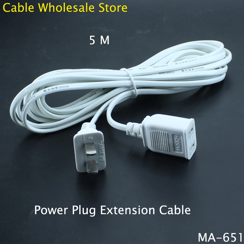 Power Plug Extension Line 5M PVC Voltage 300V 6A Maximum Power 200W ...