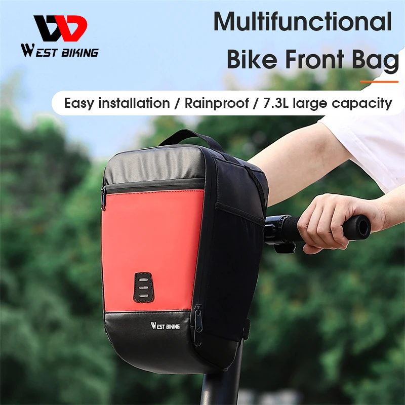 WEST-BIKING-Waterproof-Bicycle-Bag-7-3L-Large-Capacity-Bike-Front-Tube ...