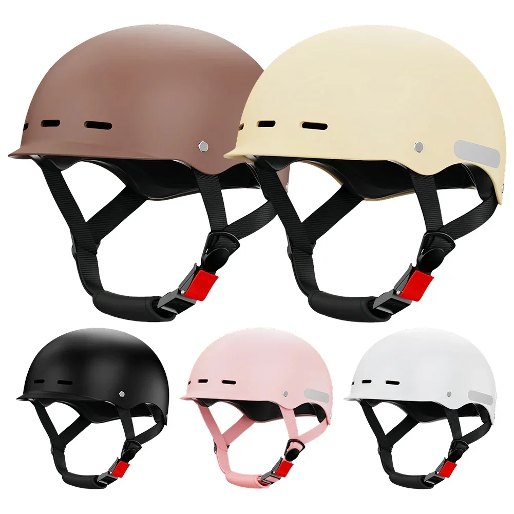Motorcycle Helmet for Men Women Classic Retro Half Helmet Ultralight ...