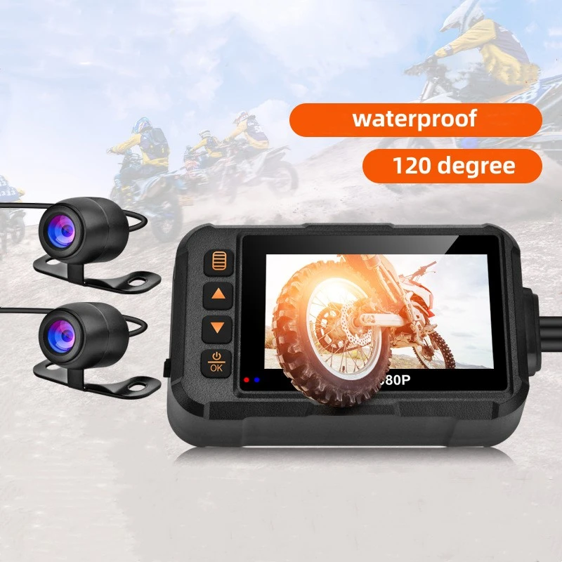 Waterproof Motorcycle Camera DVR Motorcycle Dashcam 3 Inch Front & Rear ...