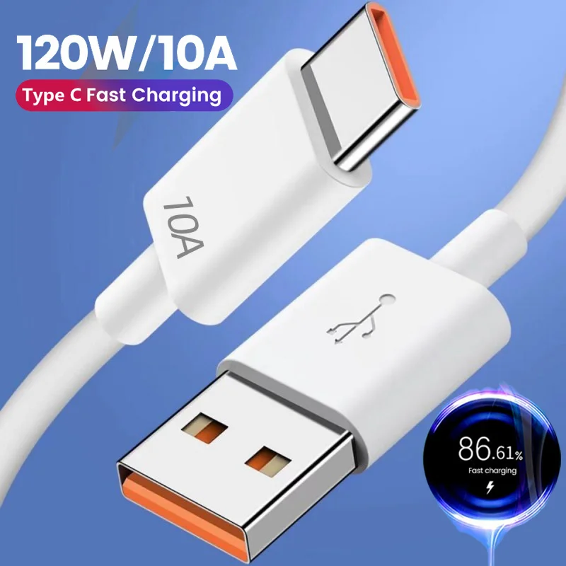120W 10A USB Type C Cable Super Fast Cables for Huawei Xiaomi Poco ...