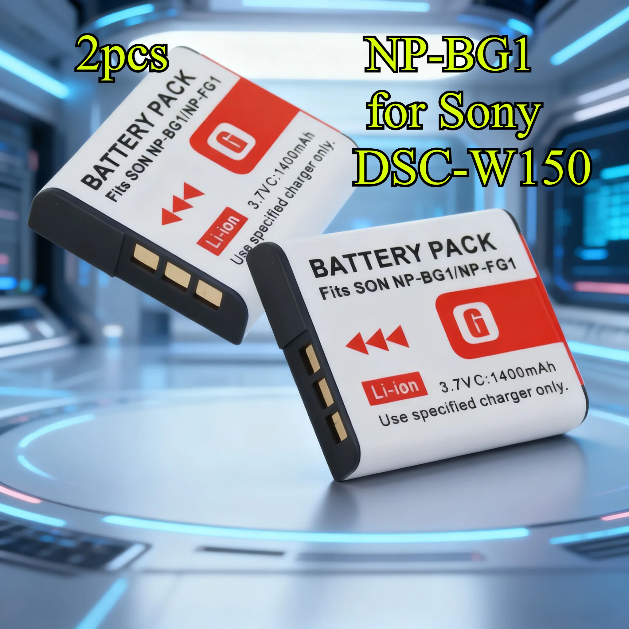 1400mAh NP-BG1 Replacement Battery & Charger Kit for Sony DSC-W150/W170 ...
