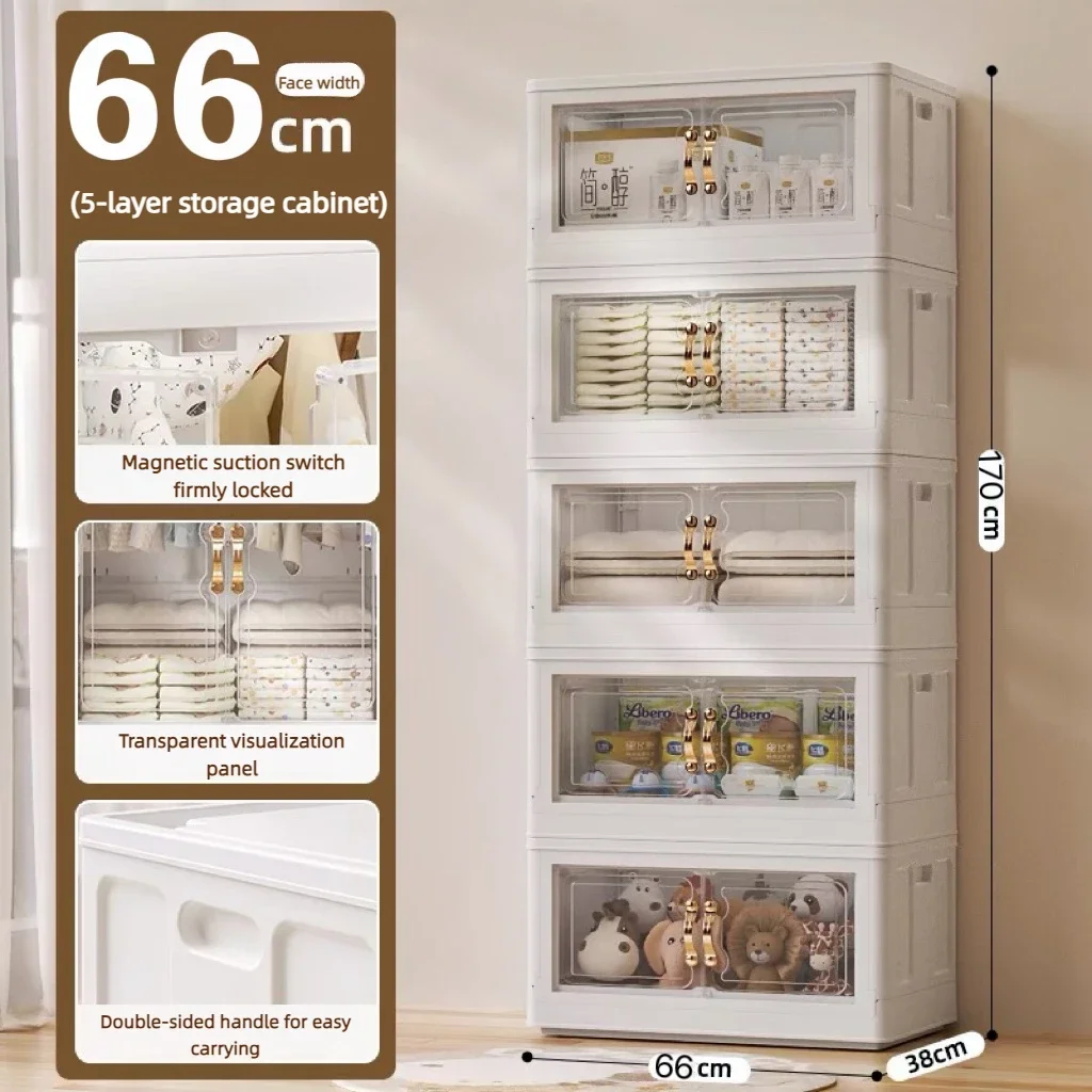 Folding-installation-free-storage-cabinet-home-living-room-toy-cabinet ...