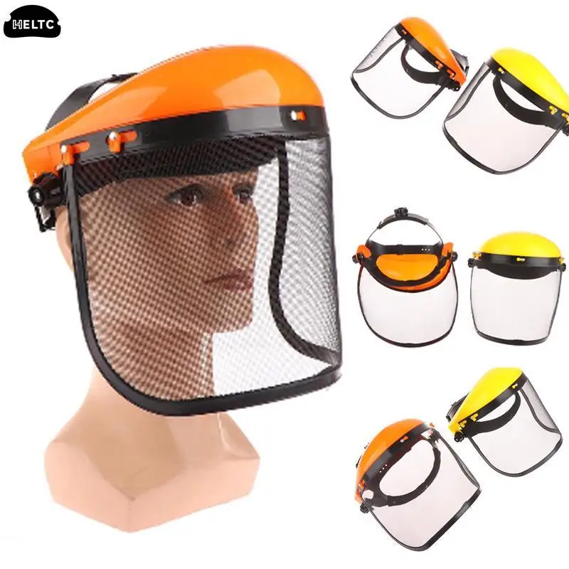 Household-Garden-Grass-Trimmer-Safety-Helmet-Hat-With-Full-Face-Mesh ...