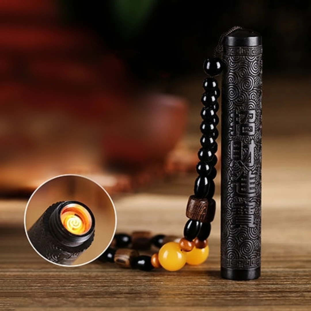 Sandalwood-Blowing-Fire-Fold-Black-Technology-USB-Charging-Vintage ...