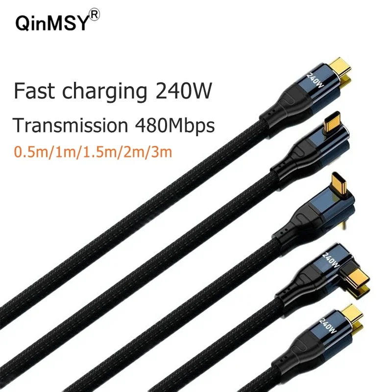 Right-angle-USB-C-240W-48V-5A-PD240W-480Mbps-Type-C-to-PD3-1-Cable ...