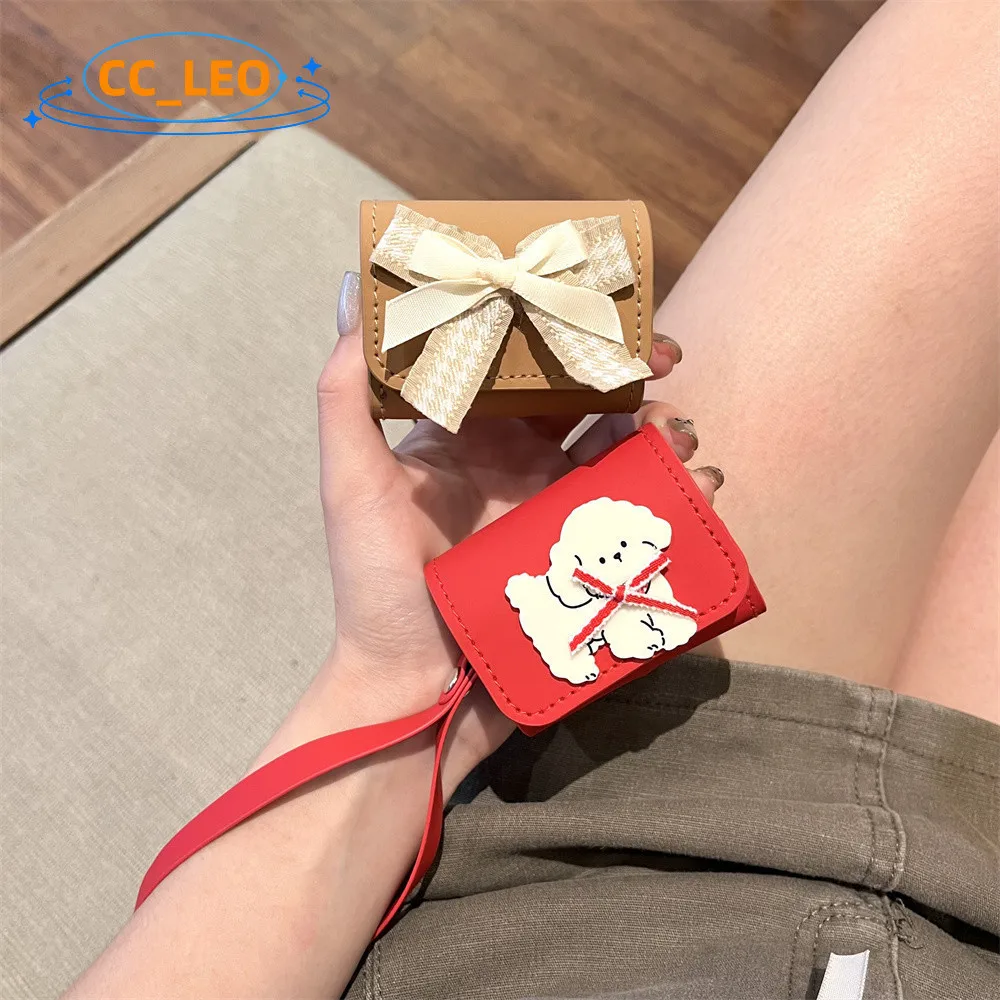 For-JBL-Wave-Beam-Wave200-TWS-Leather-Soft-Case-Cute-Bowknot-Lanyard ...