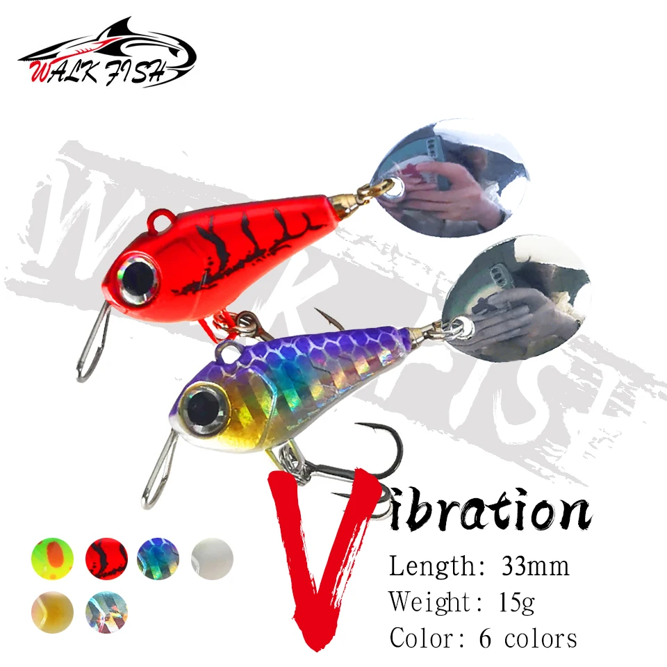 WALK-FISH-15g-3-3cm-Spinner-Bait-VIB-Pike-Fishing-sinking-Lure-Wobblers ...
