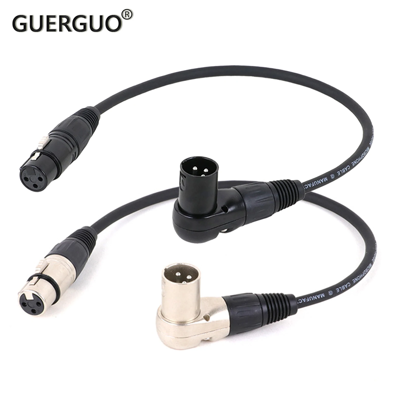 GuerGuo-XLR-Microphone-Extension-Cable-Adapter-90-Degree-XLR-Male-to ...
