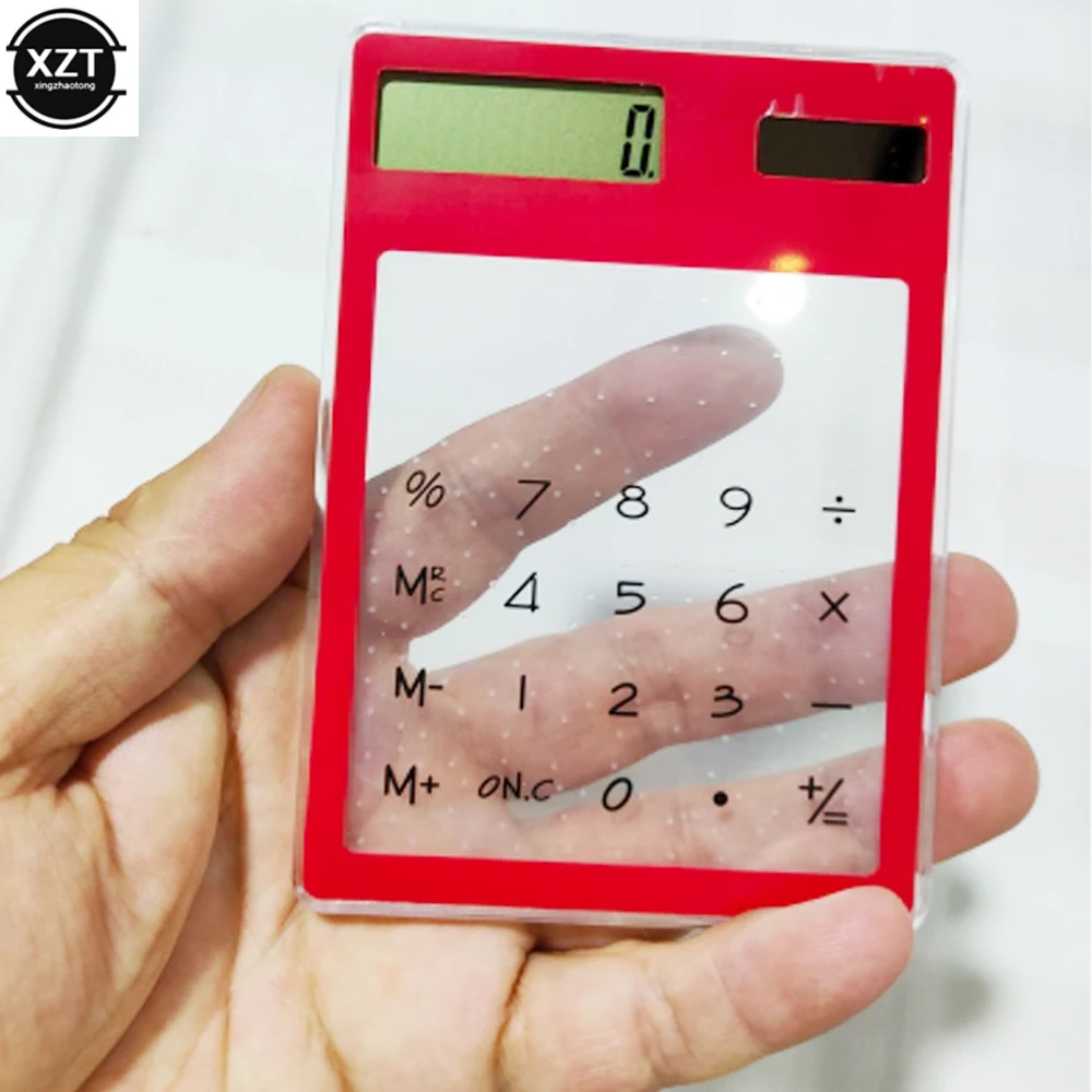 Ultra-Slim-Mini-Transparent-Calculator-Solar-Powered-LCD-8-Digit-Touch ...
