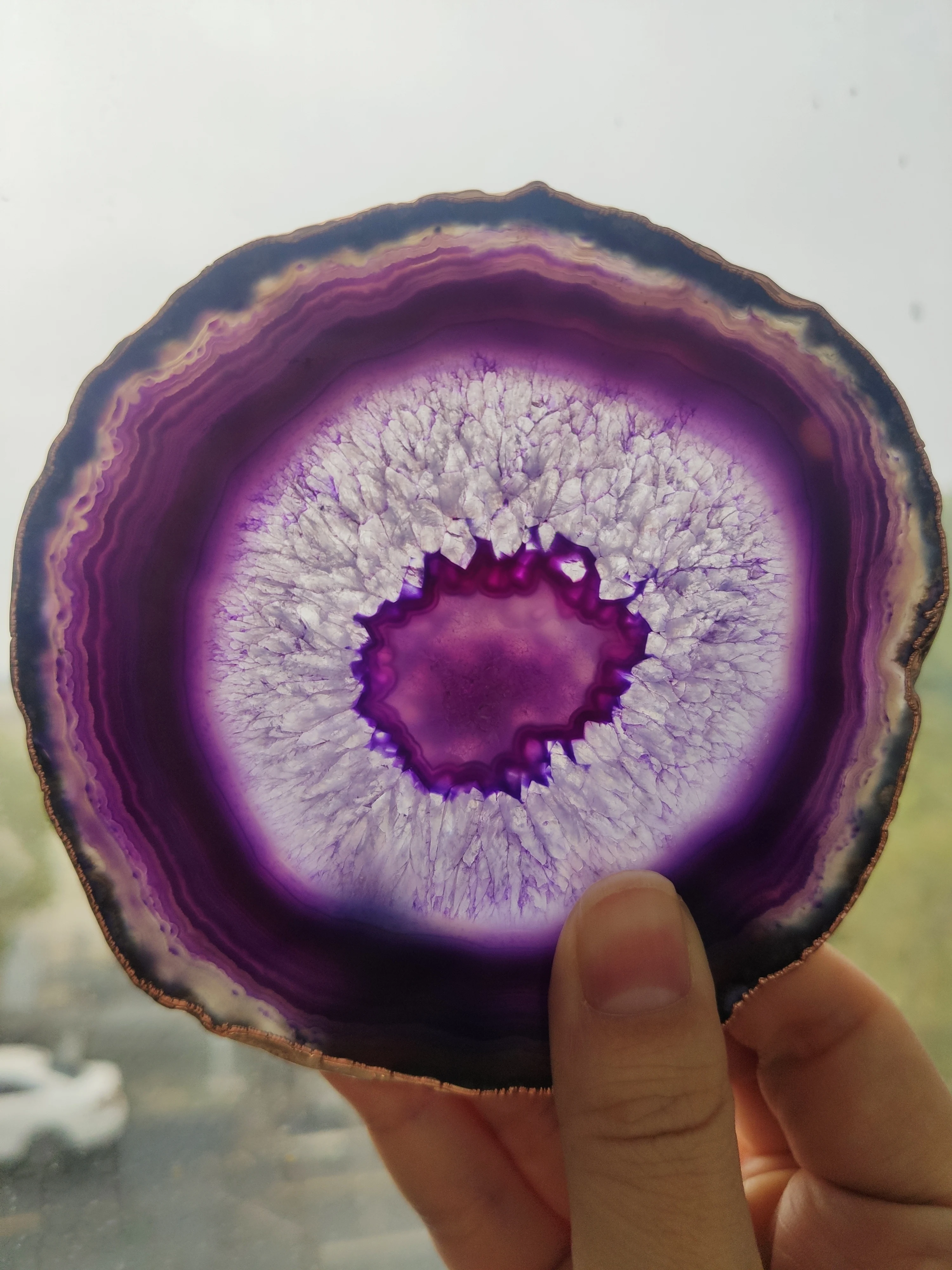 Purple Pink Agate Geode Coasters