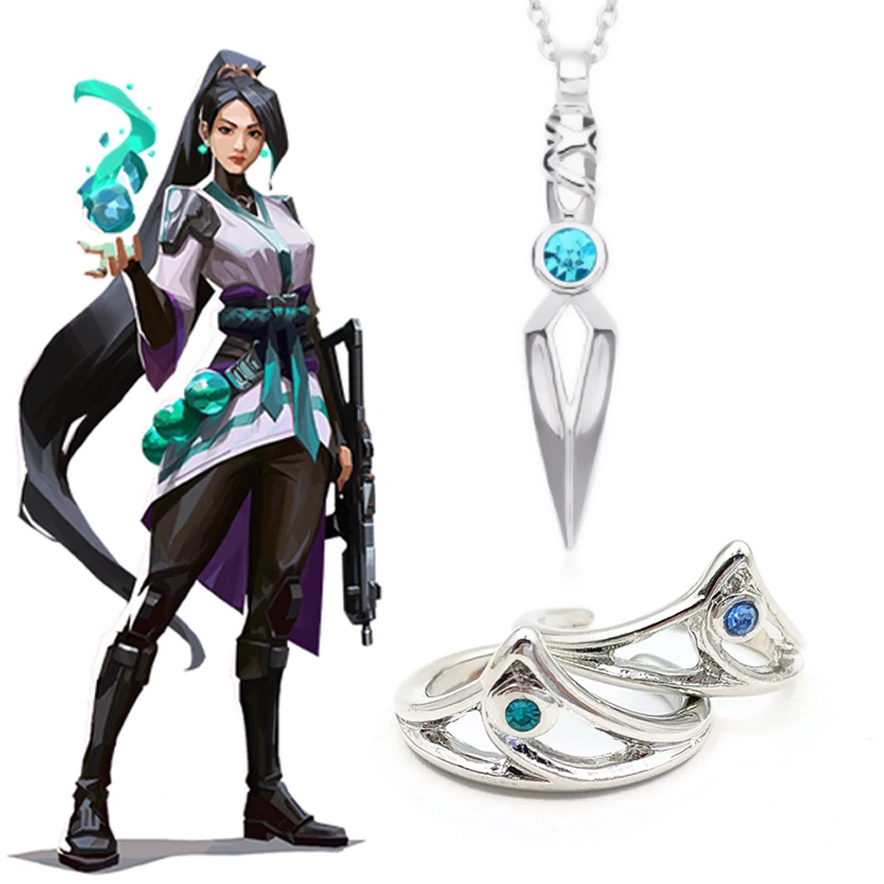 Jogo-J-ias-Trinket-Valorant-Colar-Sage-Jett-Faca-Pingente-Colar-Traje ...