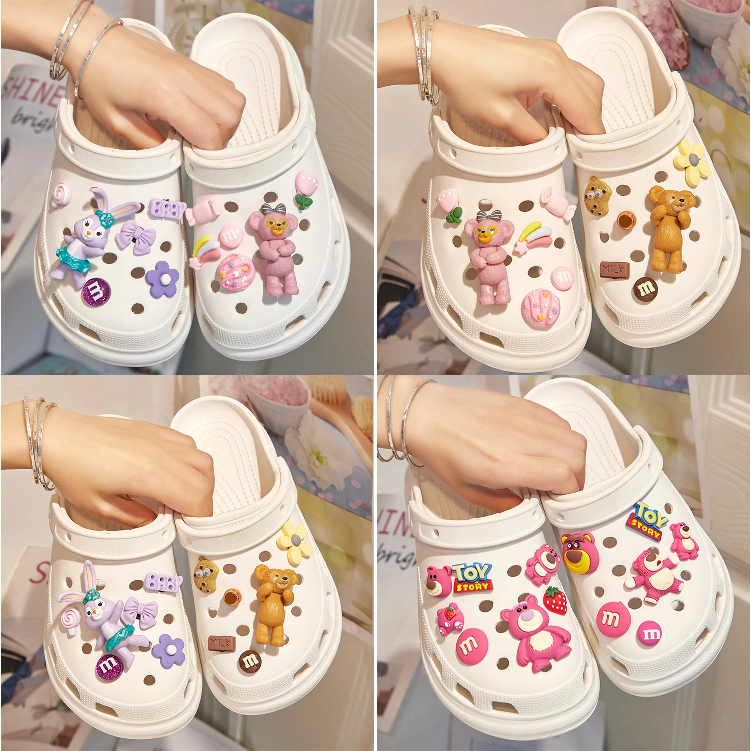 Set-Sale-Cute-Disney-Lotso-Croc-Charms-StellaLou-ShellieMay-Anime ...