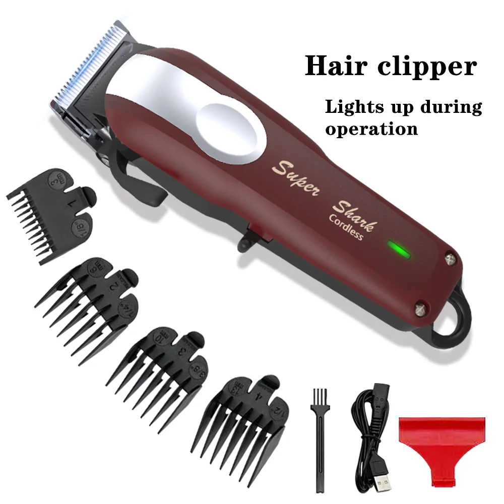 Professional Hair Clipper Powerful Lithium Battery USB Chargeable ...