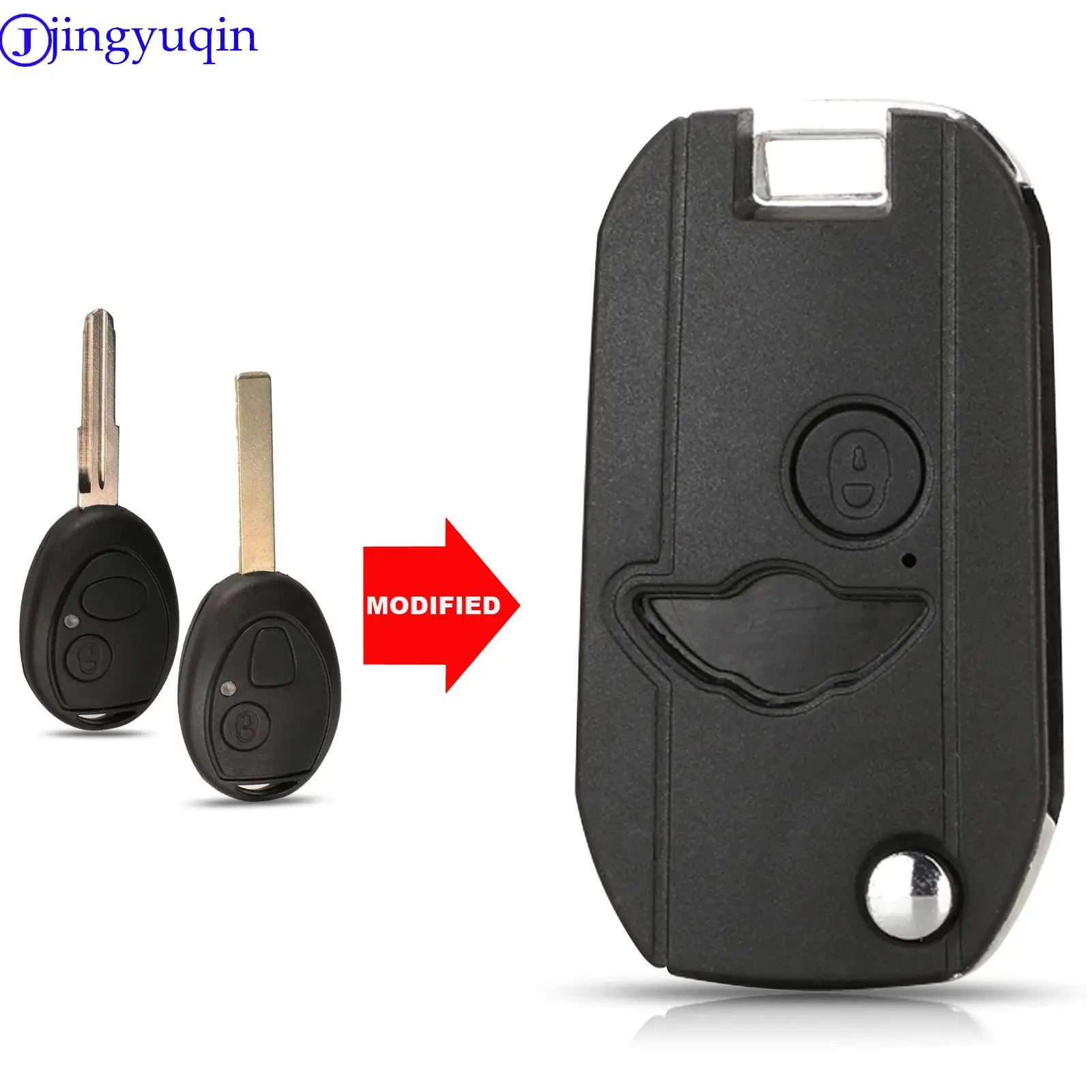 Jingyuqin Modified 2 Buttons Car Key Shell For Mg Bmw Mini Cooper R53 ...