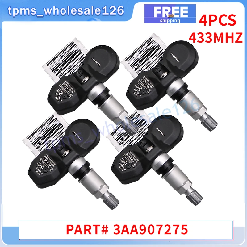 3AA907275-Car-Tire-Pressure-Monitoring-System-Sensor-4PCS-For-2011-2017 ...