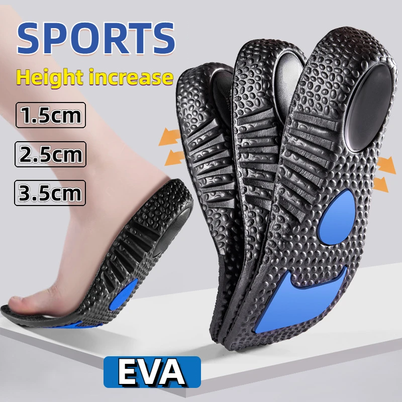 3.5cm Height Increase Sports Insoles for ShoesSole EVA ShockAbsorption ...
