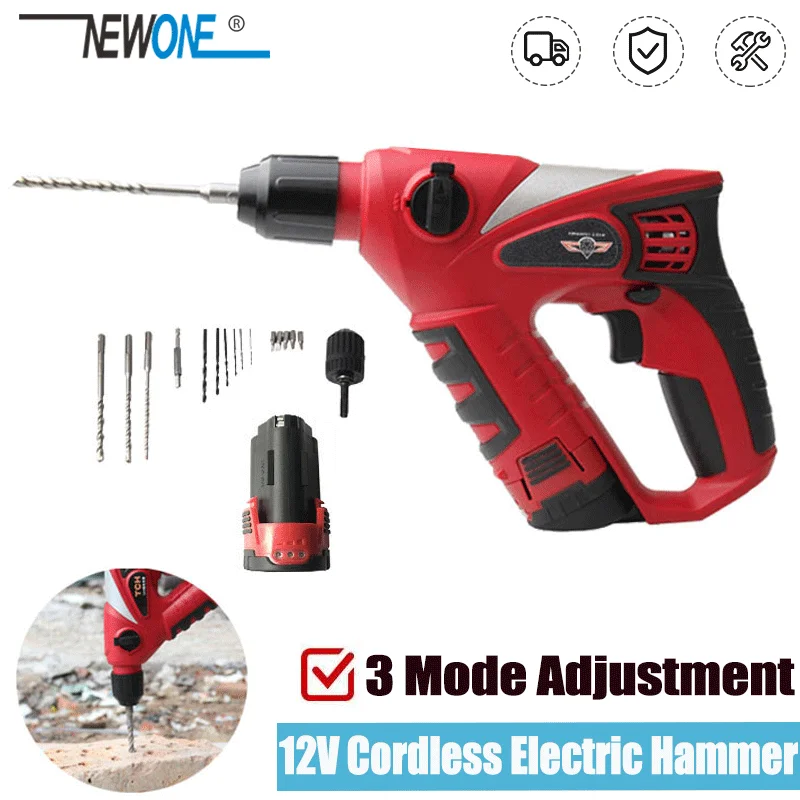12V-Cordless-Electric-Hammer-Impact-Drill-2000mAh-battery-Rechargable ...