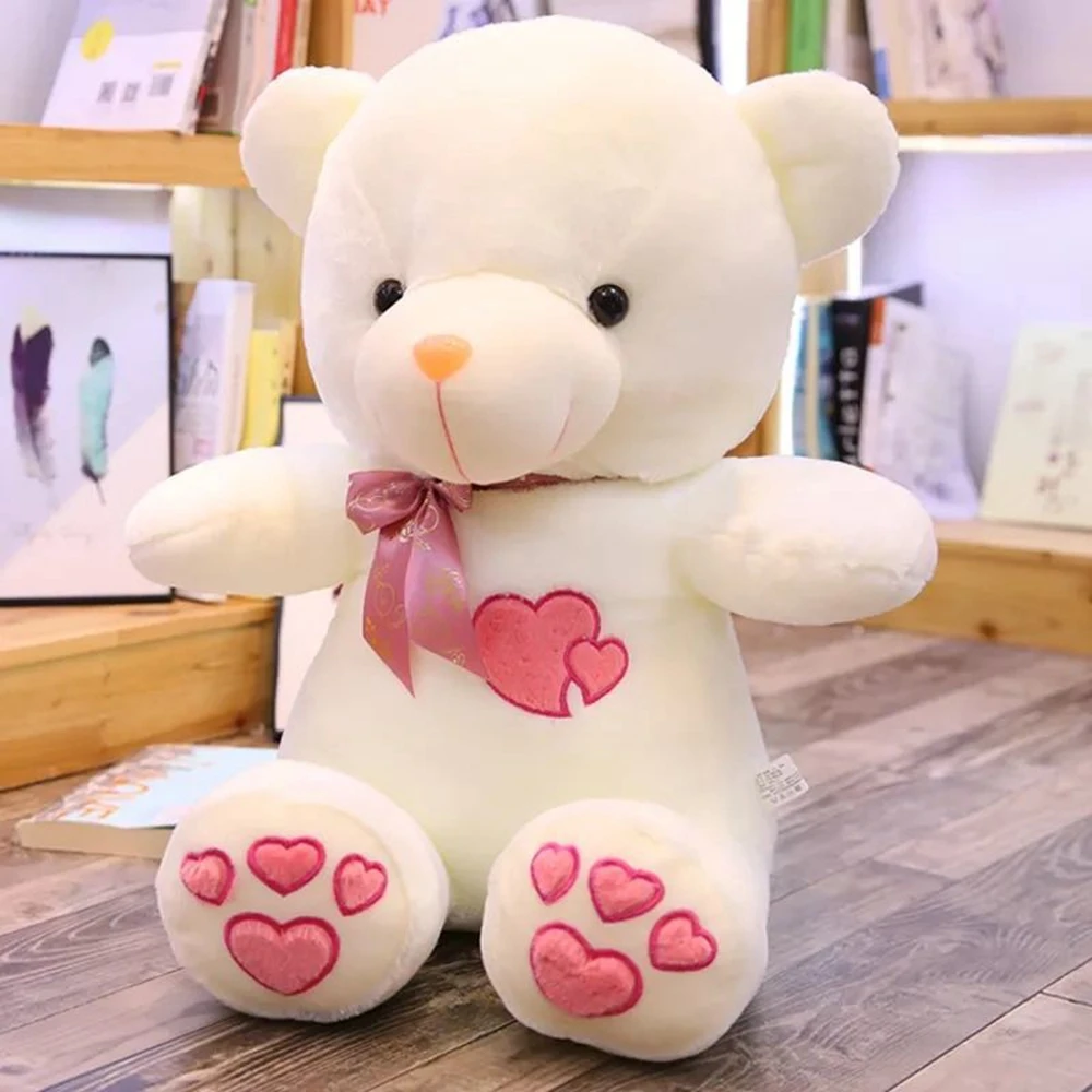 Large-Teddy-Plush-Toy-Cuddle-Bear-Ribbon-Love-Embroidery-Cute-Soft ...