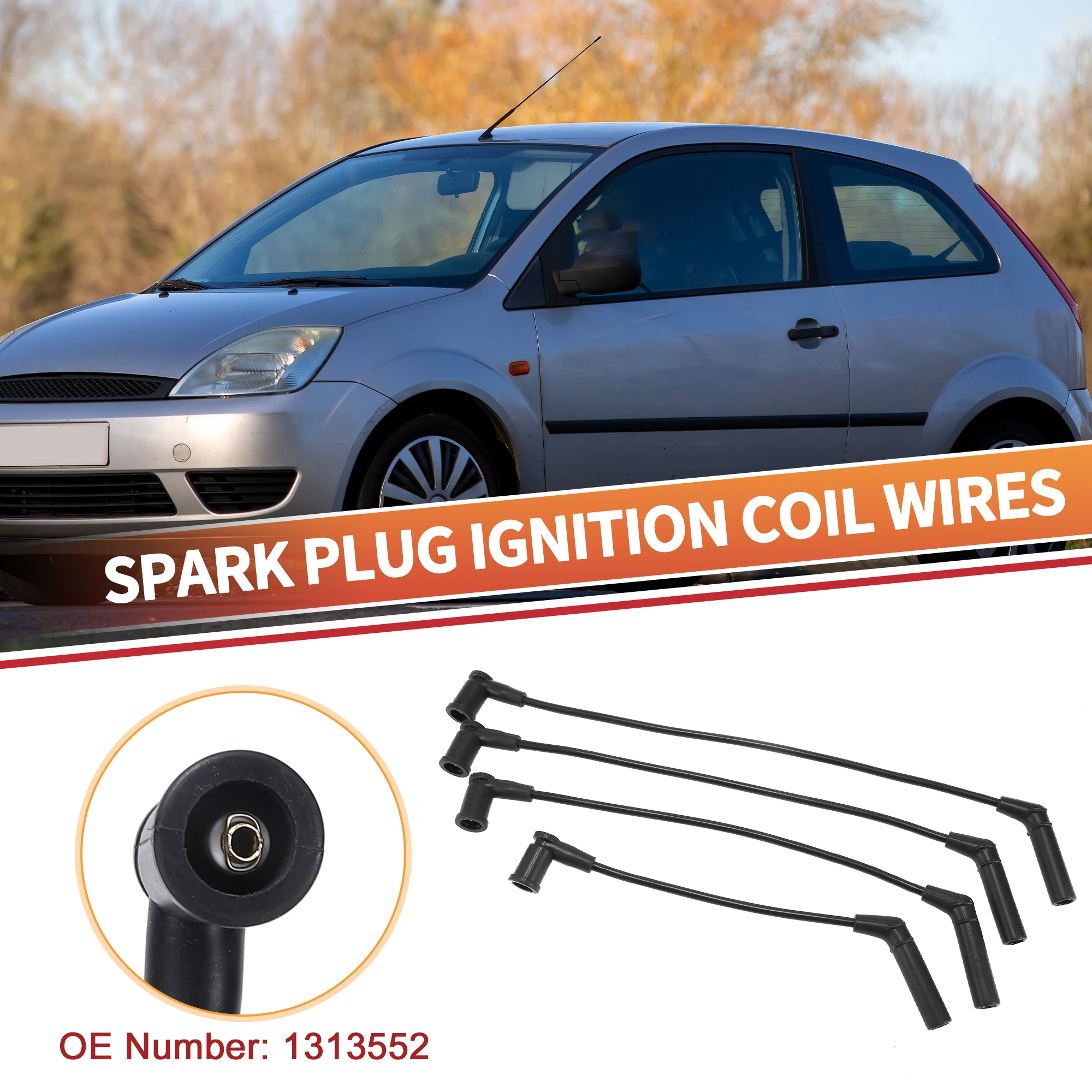 UXCELL-4-Pcs-Car-Spark-Plug-Coil-Wires-Ignition-Coil-Harness-Cable-Fit ...