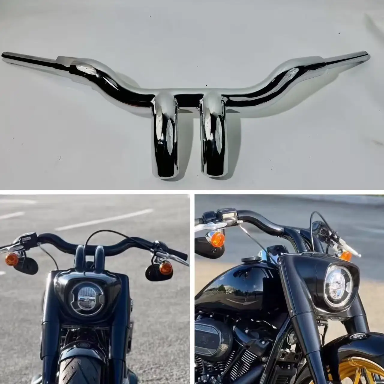 Motorcycle 2'' T Bar Gullwing For Harley Low Rider Street Bob Fat Boy ...
