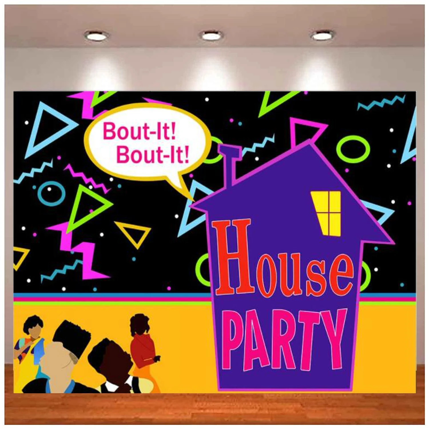 90s-House-Family-Party-Photo-Photography-Backdrop-Bounce-House-Theme ...
