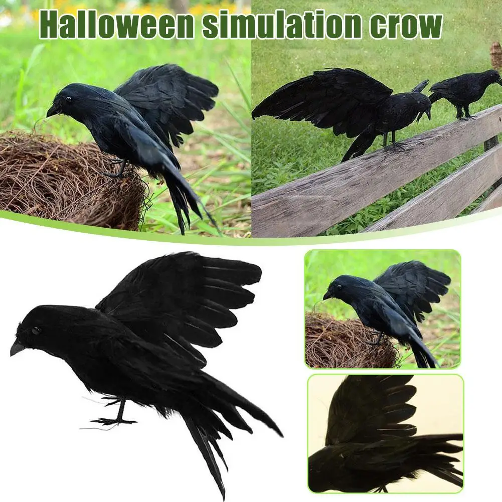 Halloween-Black-Crow-Decoration-Simulation-Fake-Bird-Animal-Scary-Toys ...