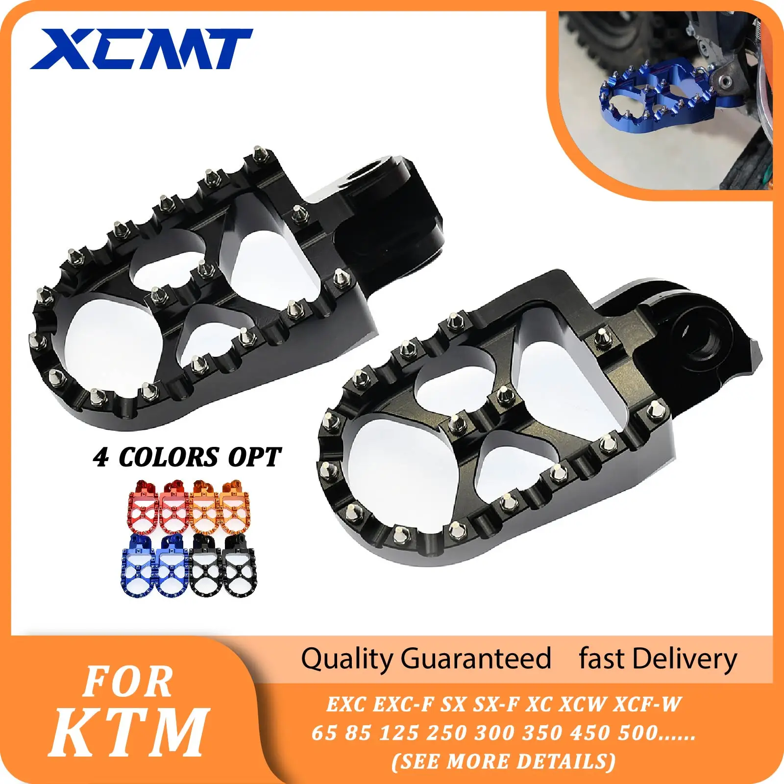 Footrest-Foot-Pegs-Footpegs-Rests-Pedals-For-KTM-EXC-250-300-EXC-F-350 ...