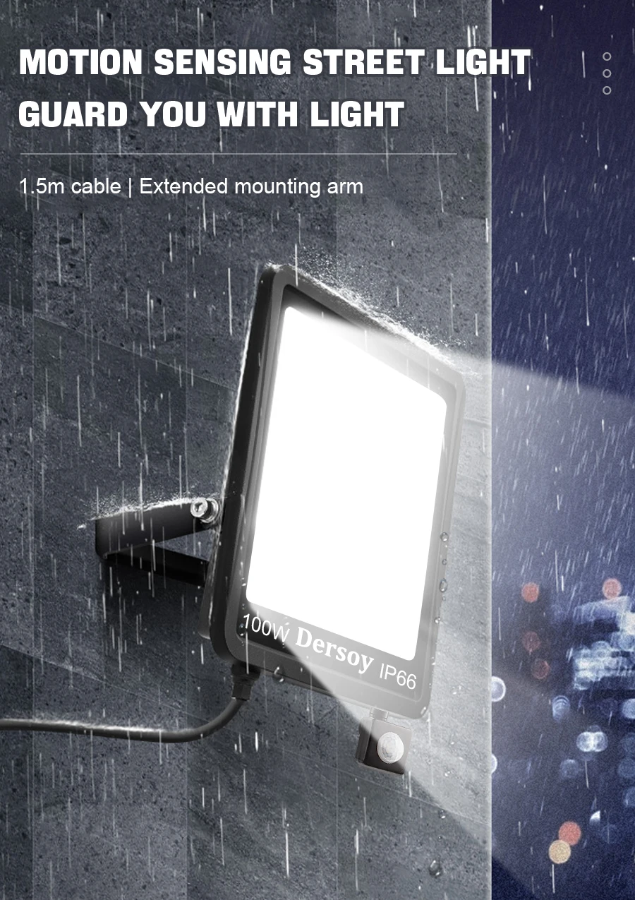 Projecteur Mural LED avec Capteur de Mouvement pour Jardin,Lampes Pir,100W,50W,30W,10W,IP66 ...