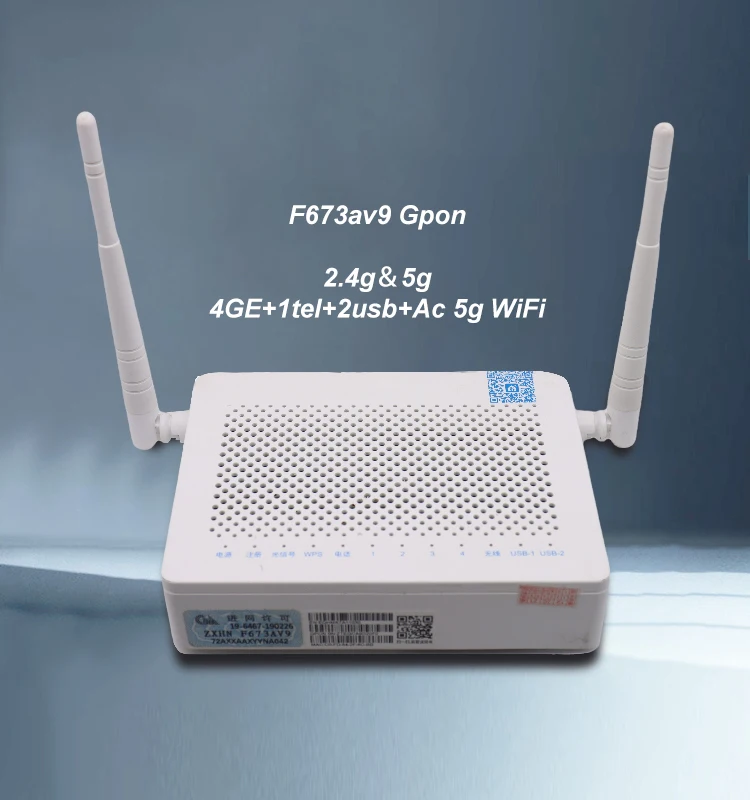 F673av9a GPON ONU 5G 4GE + 2usb Dual Band 5G WIFI Router ONT GPON OLT ...