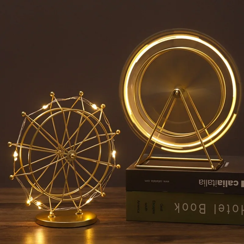Nordic Retro Wrought Iron Ferris Wheel Ornament Creative Living Room ...