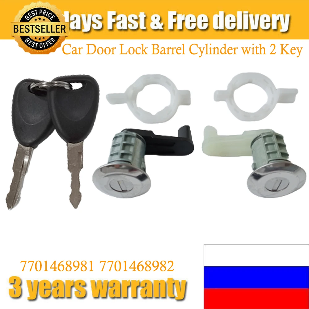 For-Renault-Megane-Scenic-Clio-Master-Left-Right-Car-Door-Lock-Barrel ...