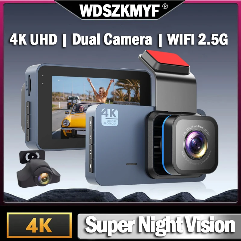 4K-Dash-Cam-for-Cars-WIFI-Front-and-Rear-Camera-Car-Dvr-Video-Recorder ...