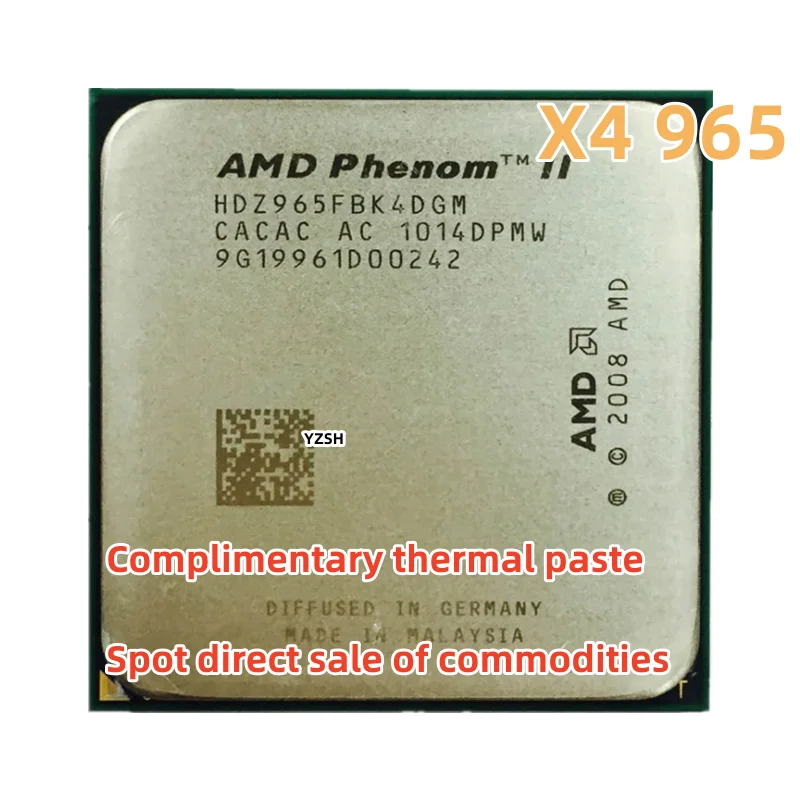 AMD Phenom II X4 965 3.4 GHz Quad-Core CPU Processor HDZ965FBK4DGM ...