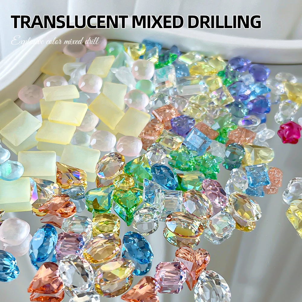 Super-Flash-K9-Transparent-Bottom-Sharp-Bottom-Irregular-Diamond-Nail ...