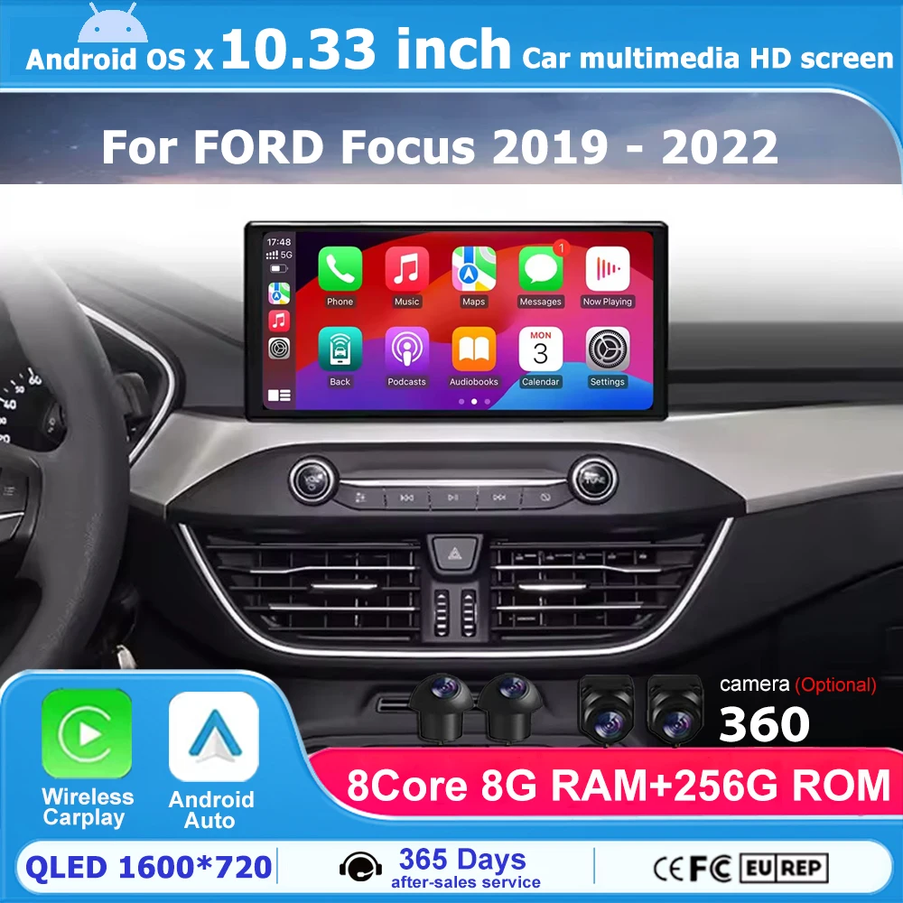 10.33 Inch For FORD Focus 2019-2022 Android 16 Auto Car Radio ...