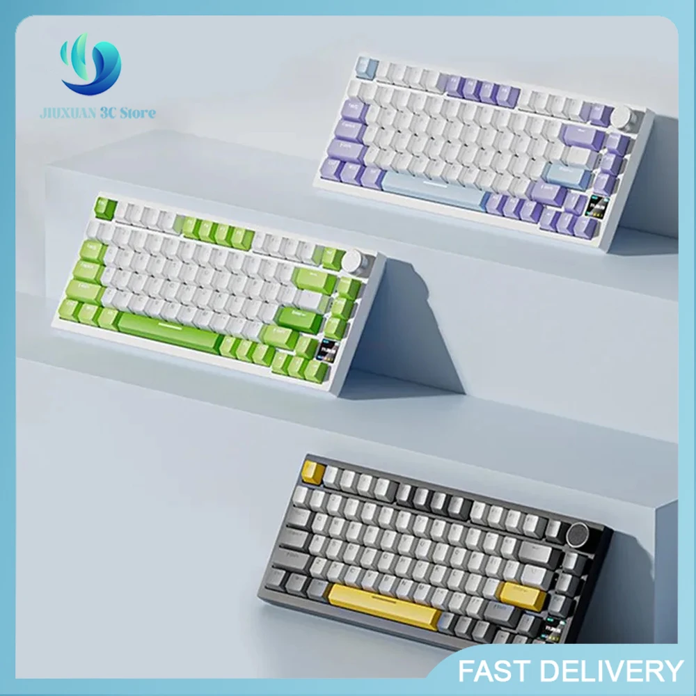 AJAZZ-AK820-Mechanical-Keyboard-TFT-Screen-Multifunctional-Knob-Three ...