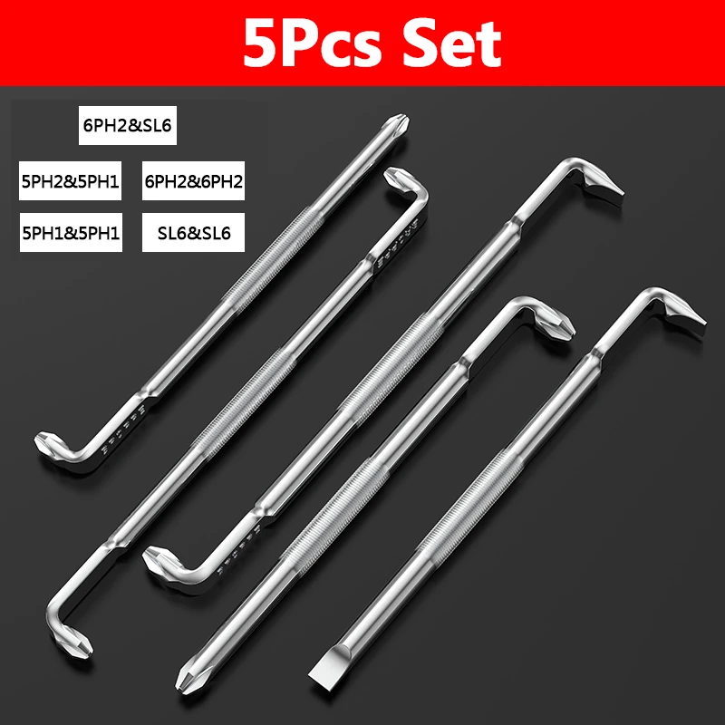 BROPPE Z-Type Screwdriver L-Shaped 90-Degree Right-Angle Elbow Bend ...