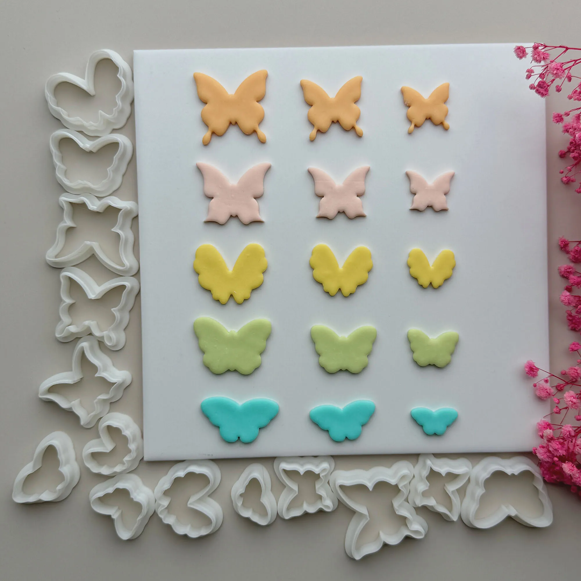 3 Size Butterfly Shaped Clay Molds Different Artistic Cutting Molds For ...