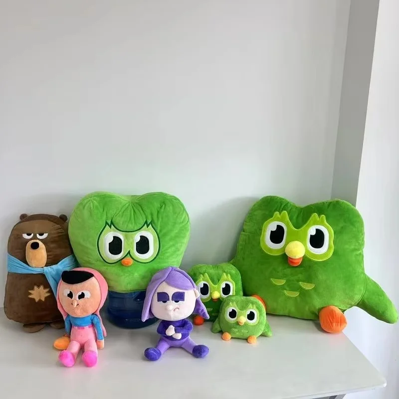 Cartoon Duolingo Duo The Owl Plushie Green Soft Stuffed Animal Cute ...