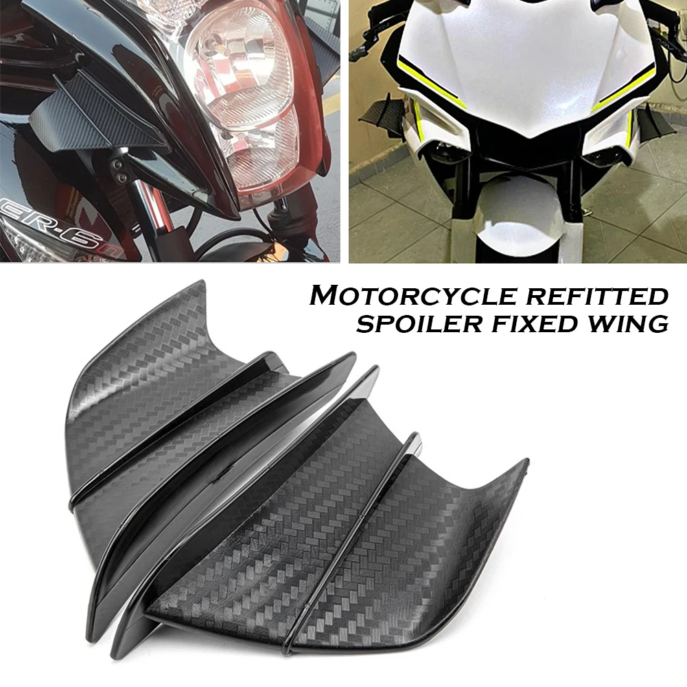 2X-Universal-Motorcycle-Winglet-Aerodynamic-Spoiler-Wing-with-Adhesive ...
