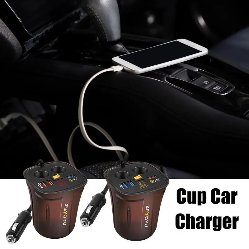 Car-Cup-Charger-Multifunctional-Digital-Display-Auto-Charger-Convenient ...