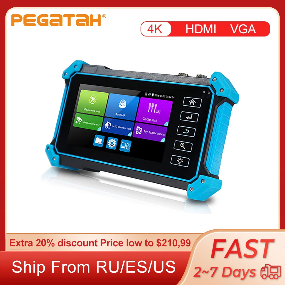 PEGATAH 12MP IPC 테스터 IP 카메라 테스터 CFTV 테스터 cctv에 대 한 HDMI VGA 입력 CCTV 모니터와 8MP/AHD/CVI/TV/SDI CCTV ...