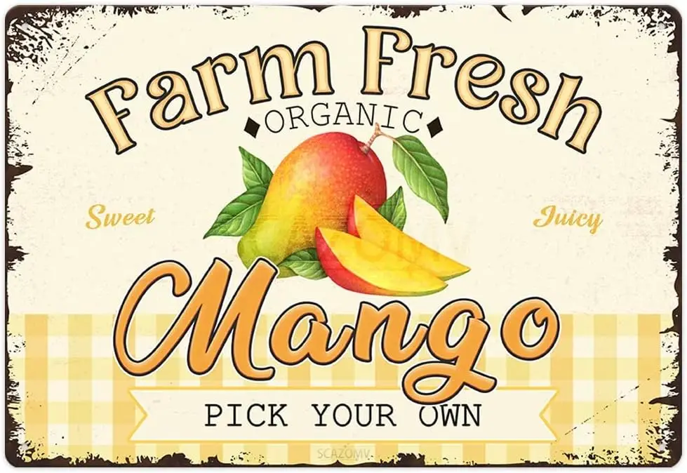 Letrero-de-esta-o-de-Metal-Vintage-de-Mango-jugoso-dulce-fresco-de ...