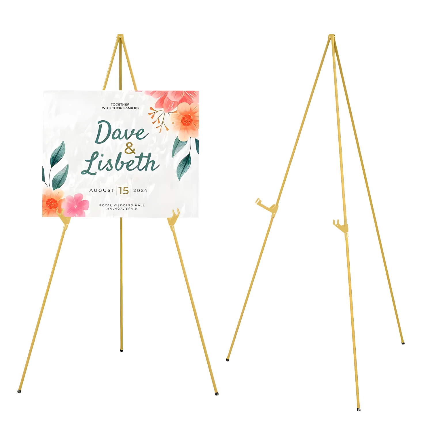 Adjustable Wooden Easel Stand Dual-use for Wedding Welcome Board Poster ...