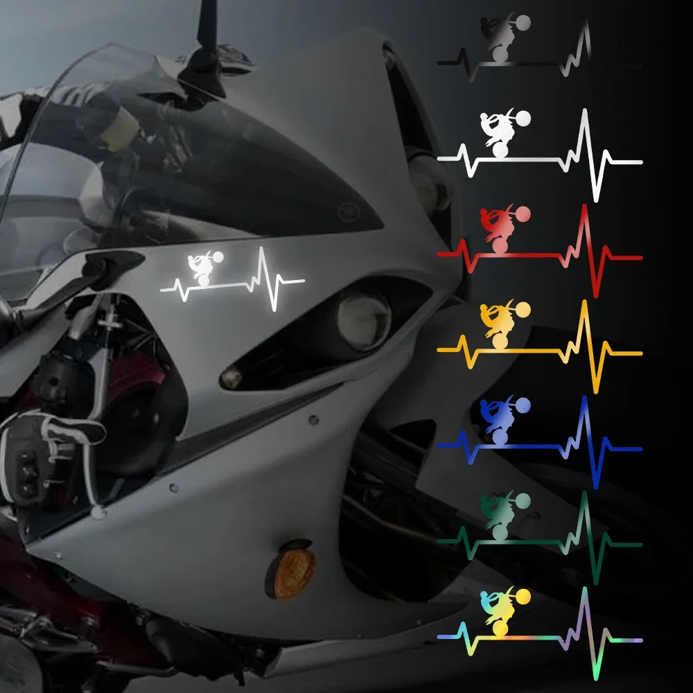Motorcycle-Stickers-Creative-Heartbeat-Graphics-Reflective-Stickers ...