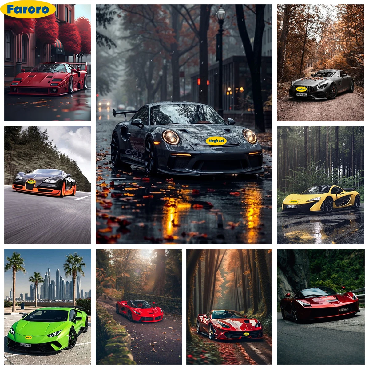 Super Sports Car 5D Diamond Painting Kit Car Poster Diy Diamond ...